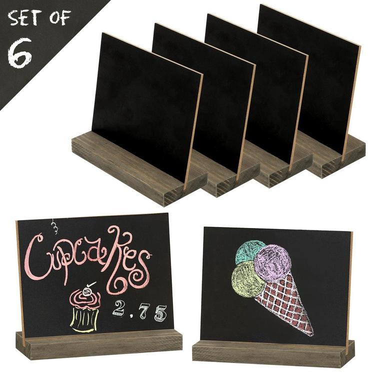 Mini Chalkboard Signs w/ Rustic Wood Stands, Set of 6 – MyGift