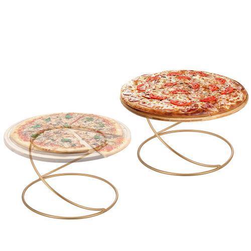 Modern Gold Wire Metal Pizza Serving Stands, Set of 2 – MyGift