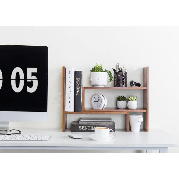 Modern Modular Natural Wood Desktop Shelves and Organizer Rack – MyGift
