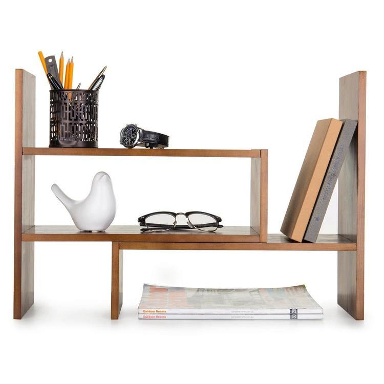 Modern Modular Natural Wood Desktop Shelves and Organizer Rack – MyGift