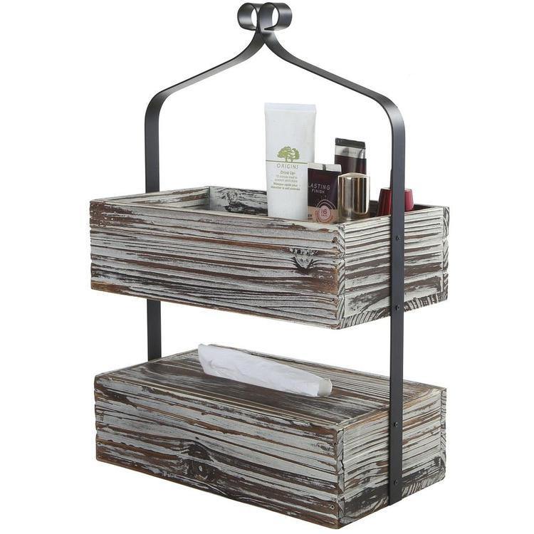 Rustic Torched Wood Counter-Top Shelf – MyGift
