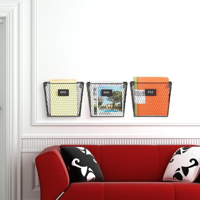 Rustic Wire Mail Sorter w/ Chalkboard Labels, Set of 3 – MyGift