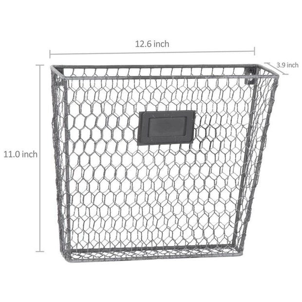 Rustic Wire Wall-Mounted File Organizer Rack Chalkboard Labels, Set of ...