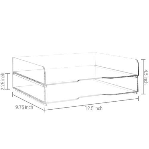 Clear Acrylic Stacking Desktop File & Document Trays, Set of 2 – MyGift