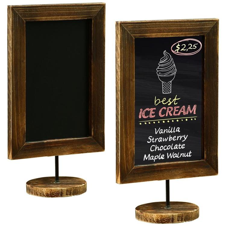 Tabletop Chalkboard Sign with Rustic Wood Frame, Set of 2 – MyGift
