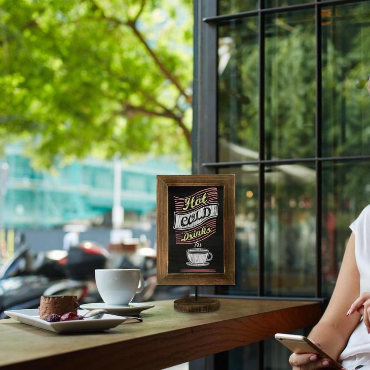 Tabletop Chalkboard Sign with Rustic Wood Frame, Set of 2 – MyGift