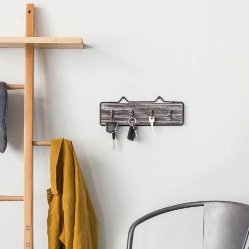 Torched Wood Key Rack – MyGift