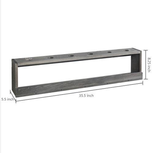 Vintage Gray Wood Ping Pong Paddle Rack with Ball Storage Shelf – MyGift