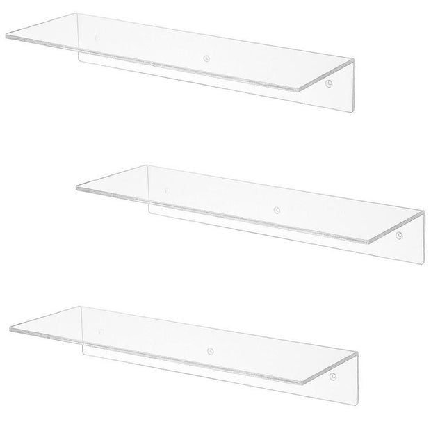 Wall Mounted Acrylic Shelf Racks, Set of 3 – MyGift