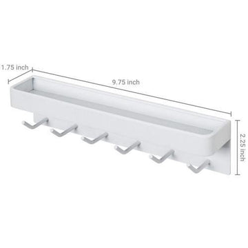 Wall Mounted Metal Key Holder with Shelf, White – MyGift