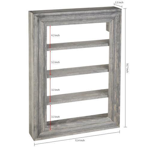 Wall-Mounted Vintage Gray Wood Nail Polish & Essential Oil Rack – MyGift