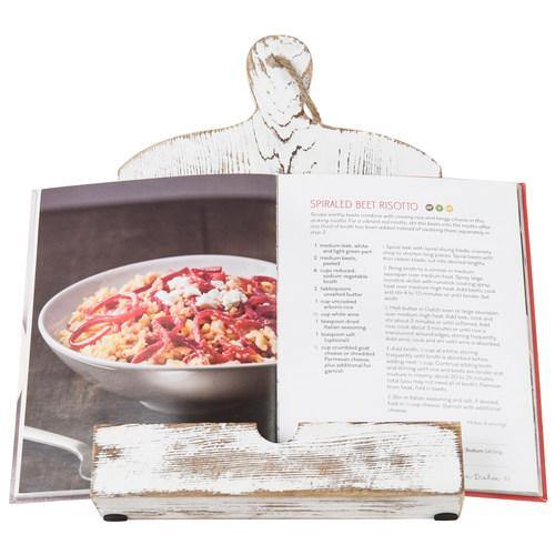 Whitewashed Cutting Board Style Cookbook Holder – MyGift