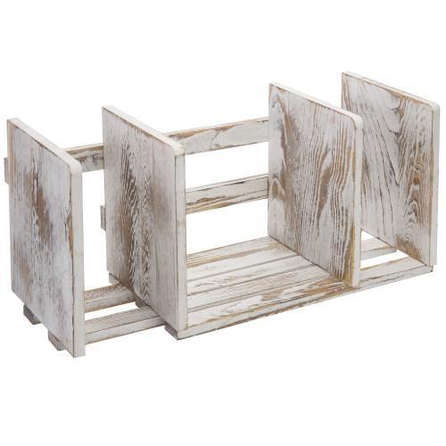 Whitewashed Expandable Wood Desktop Bookshelf – MyGift